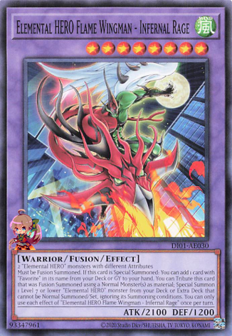 Elemental HERO Flame Wingman - Infernal Rage [DI01-AE030-C] – Cardingedge