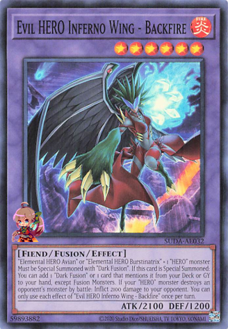 Evil HERO Inferno Wing - Backfire [SUDA-AE032-SR] – Cardingedge