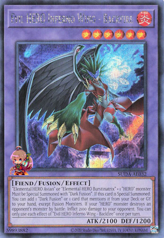 Evil HERO Inferno Wing - Backfire [SUDA-AE032-SCR] – Cardingedge